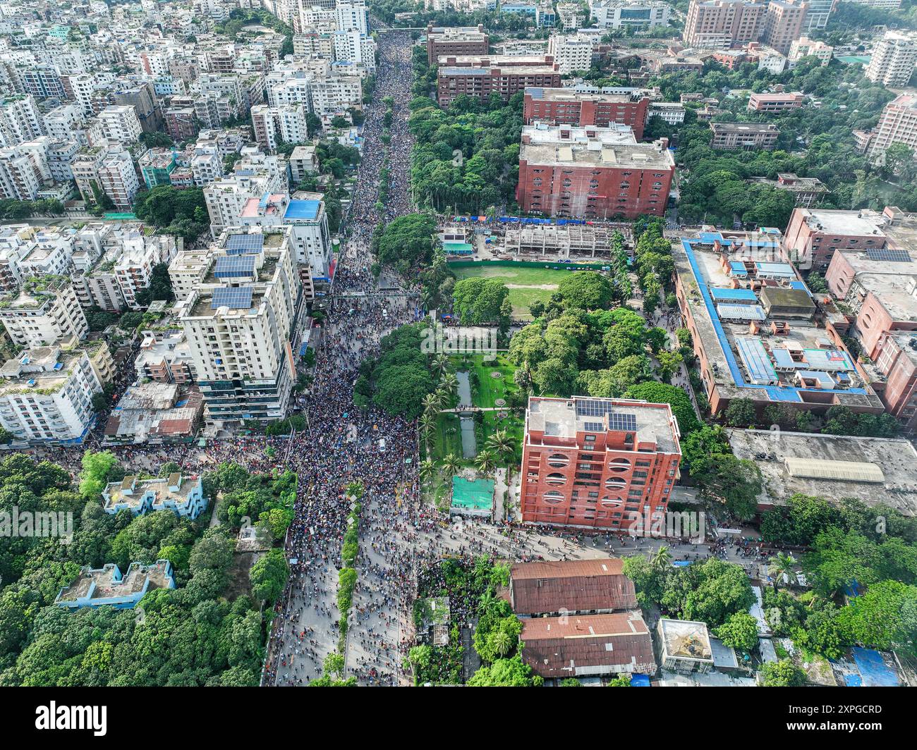 (EDITORS NOTE: Image taken with drone) An aerial view shows anti ...