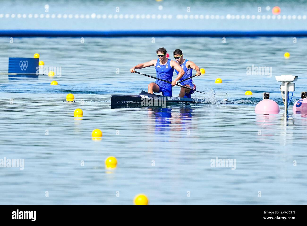 Gabriele Casadei and Carlo Tacchini of Italy compete during Men's Canoe ...