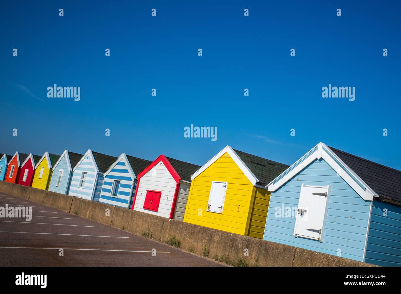 Colourful beach huts by Southwold beach, Suffolk, UK. Holidays, Seaside ...