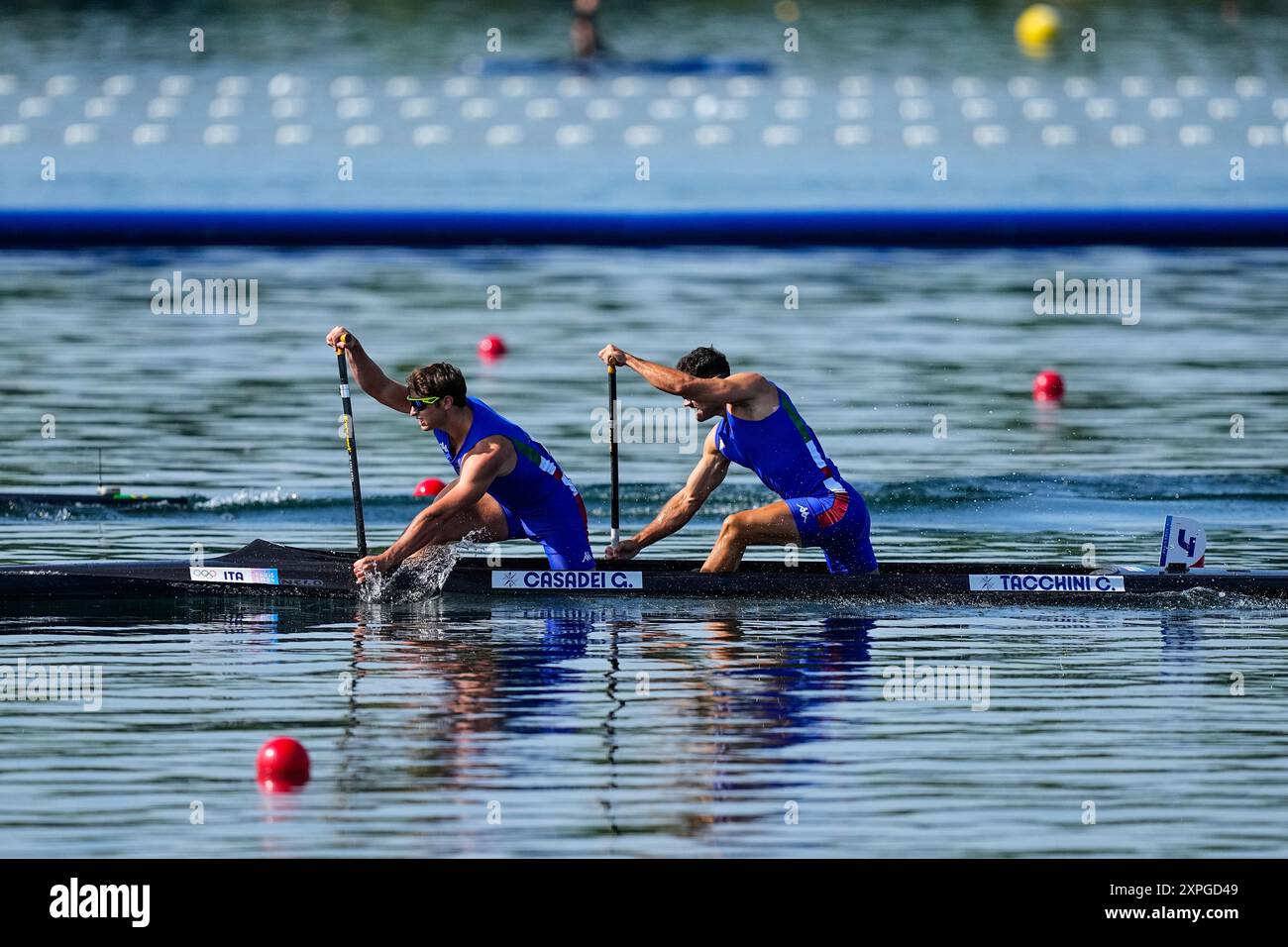 Gabriele Casadei and Carlo Tacchini of Italy compete during Men's Canoe ...