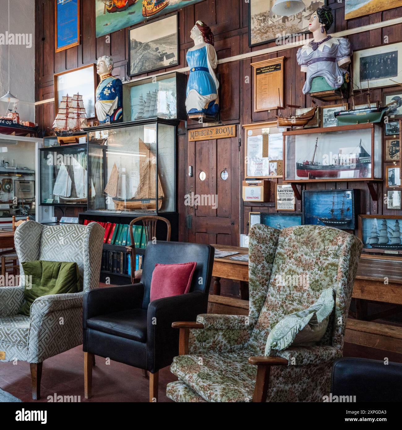 Interior of the Seaman's Reading Room, Southwold, Suffolk, UK ...