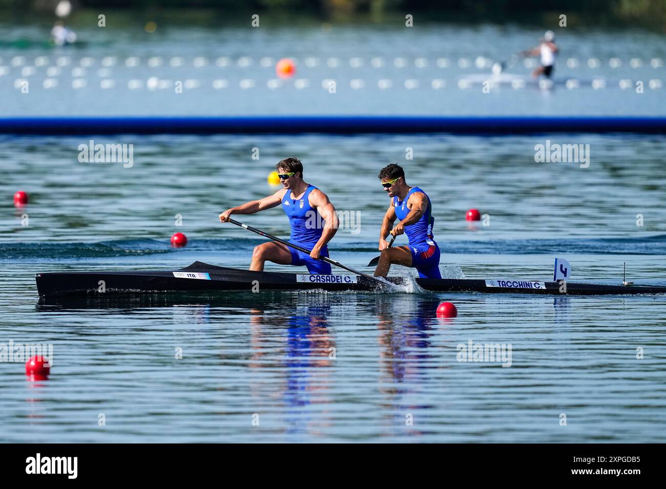 Gabriele Casadei and Carlo Tacchini of Italy compete during Men's Canoe ...