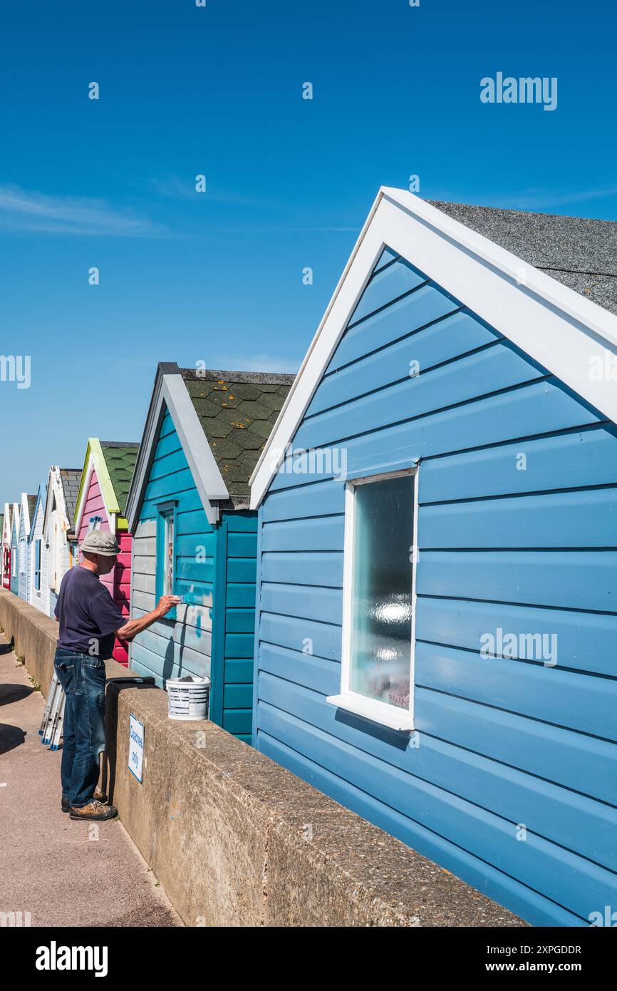 Colourful beach huts by Southwold beach, Suffolk, UK. Holidays, Seaside ...