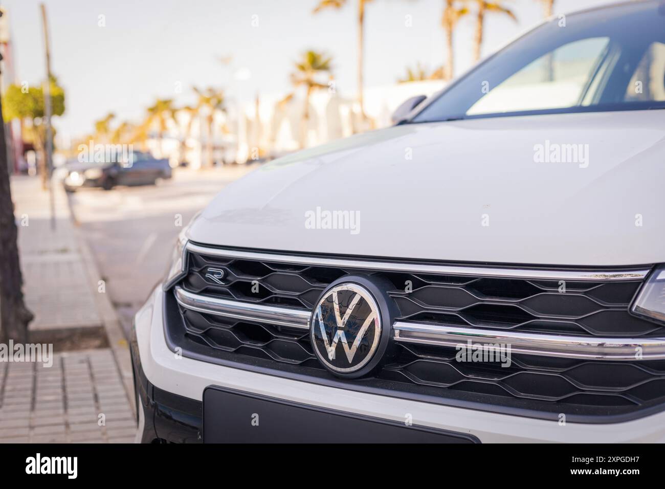 Torrevieja, Spain - 09-07-2024: Close-up of a Volkswagen emblem on a ...
