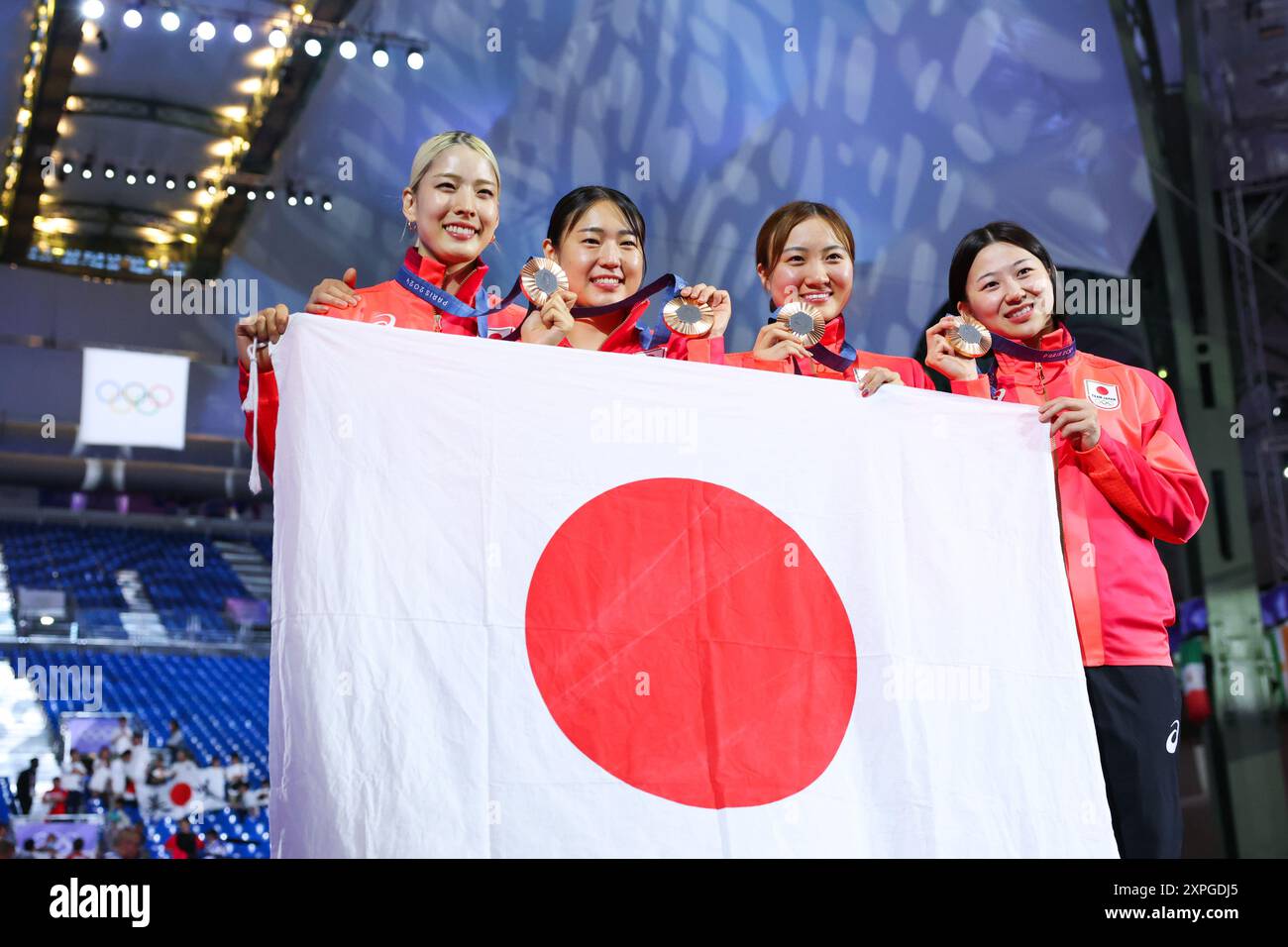 Paris, France. 3rd Aug, 2024. (L to R) Misaki Emura, Shihomi Fukushima ...