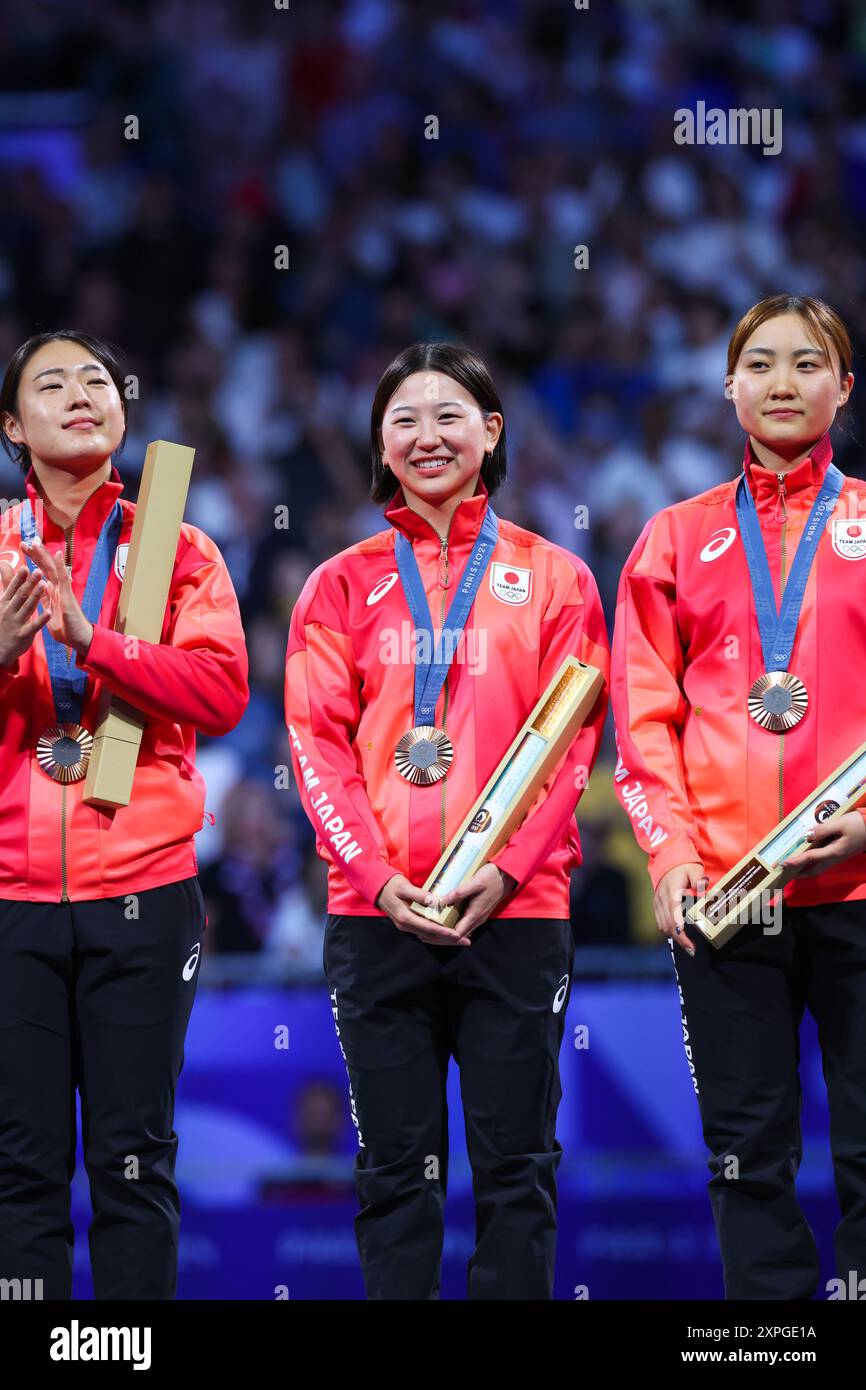 Paris, France. 3rd Aug, 2024. (L to R) Shihomi Fukushima, Risa ...