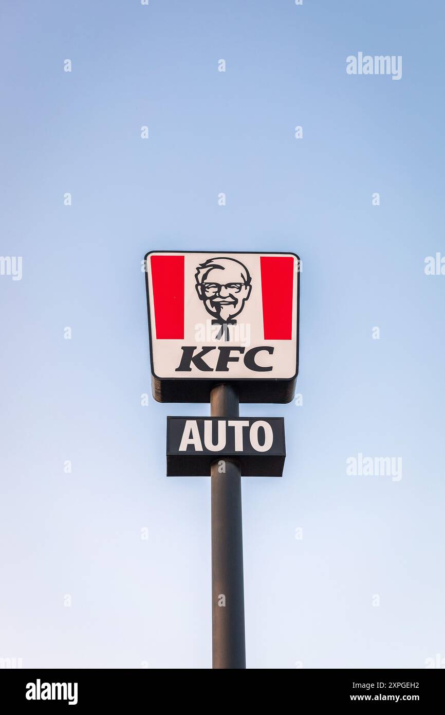 Torrevieja, Spain - 09-07-2024: iconic KFC sign mounted on a pole ...