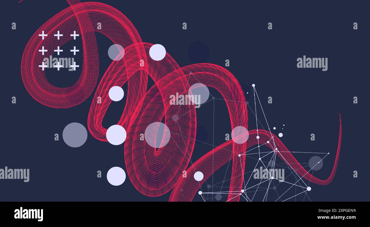 The abstract wave is made in a frame style. Template for science and ...