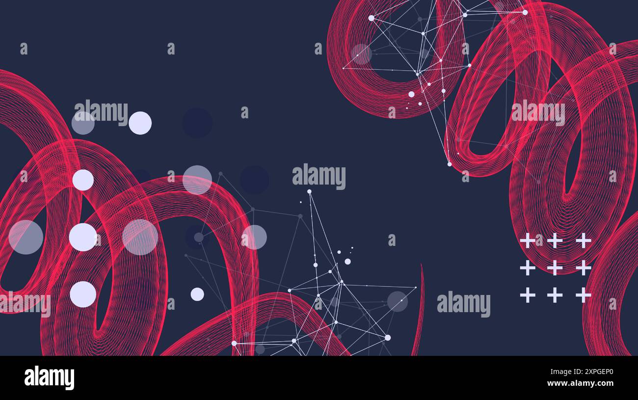 The abstract wave is made in a frame style. Template for science and ...