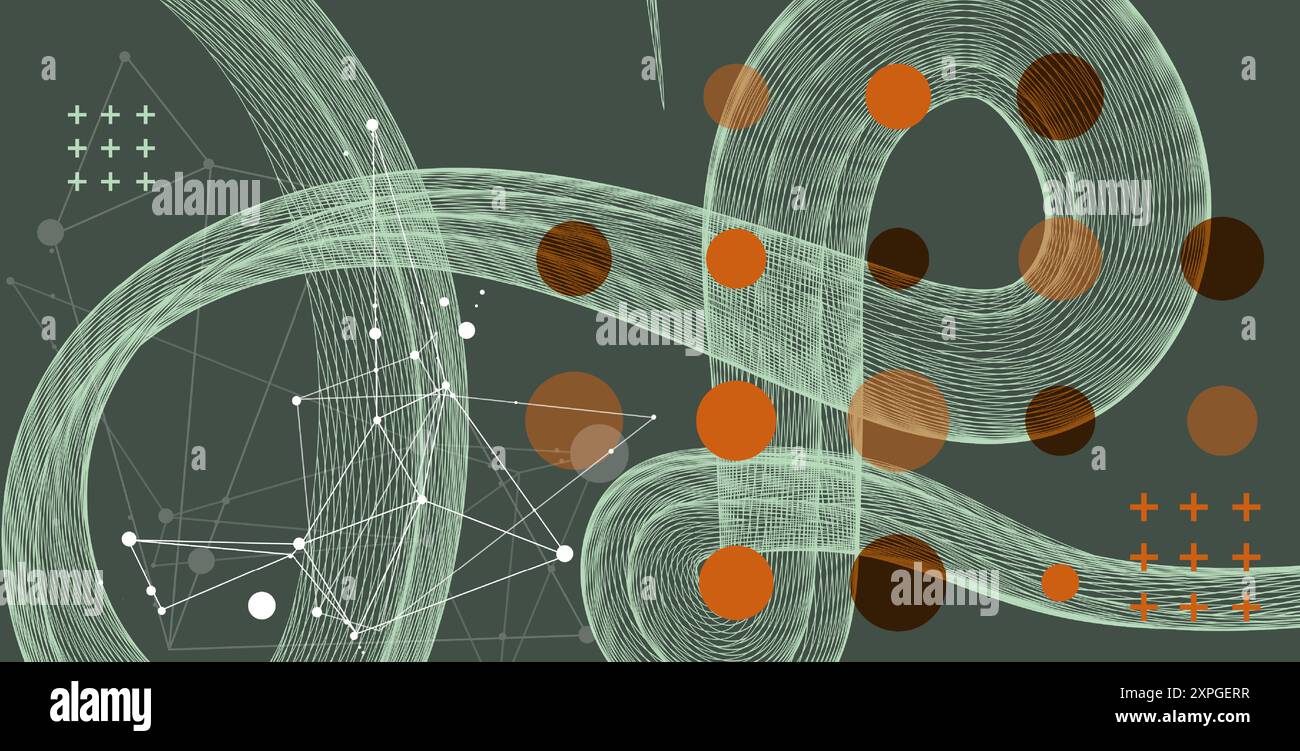 The abstract wave is made in a frame style. Template for science and ...