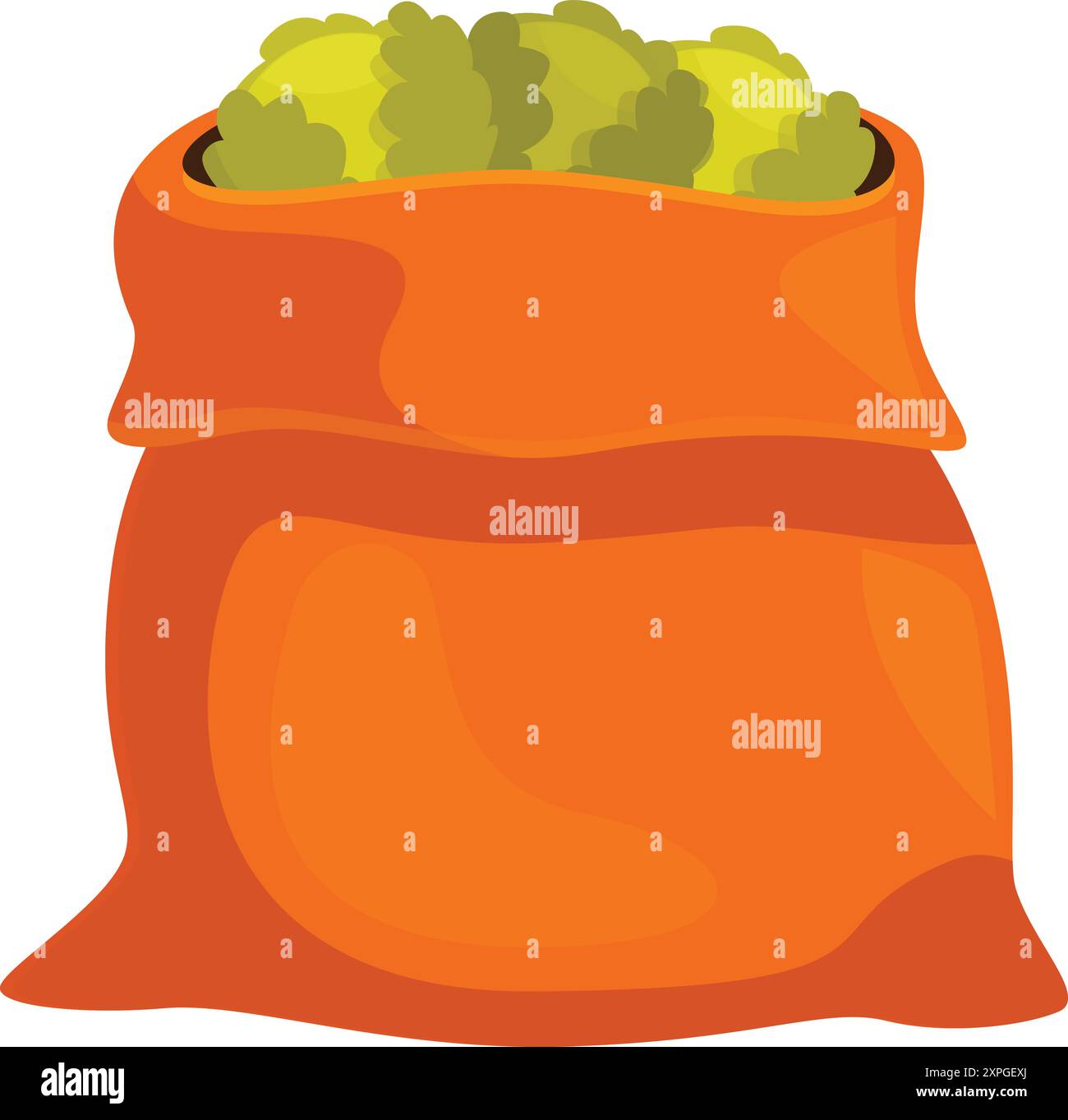 Full orange sack with green cabbage, harvesting season Stock Vector ...