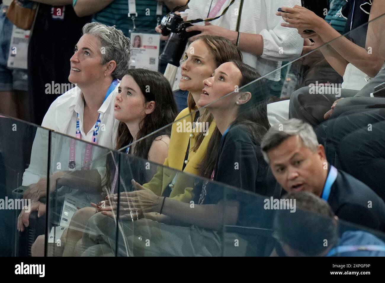Actor Natalie Portman watches the women's artistic gymnastics team ...