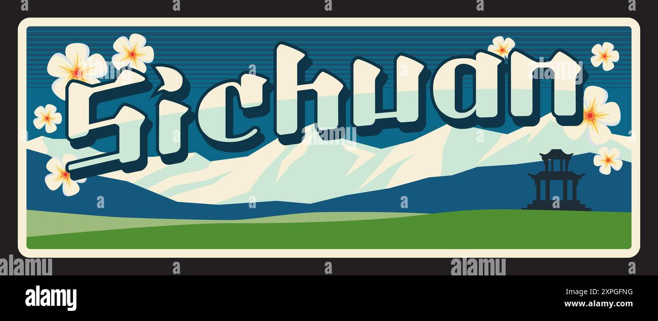 Sichuan Chinese province, Szechuan or Szechwan territory of CPR. Vector ...