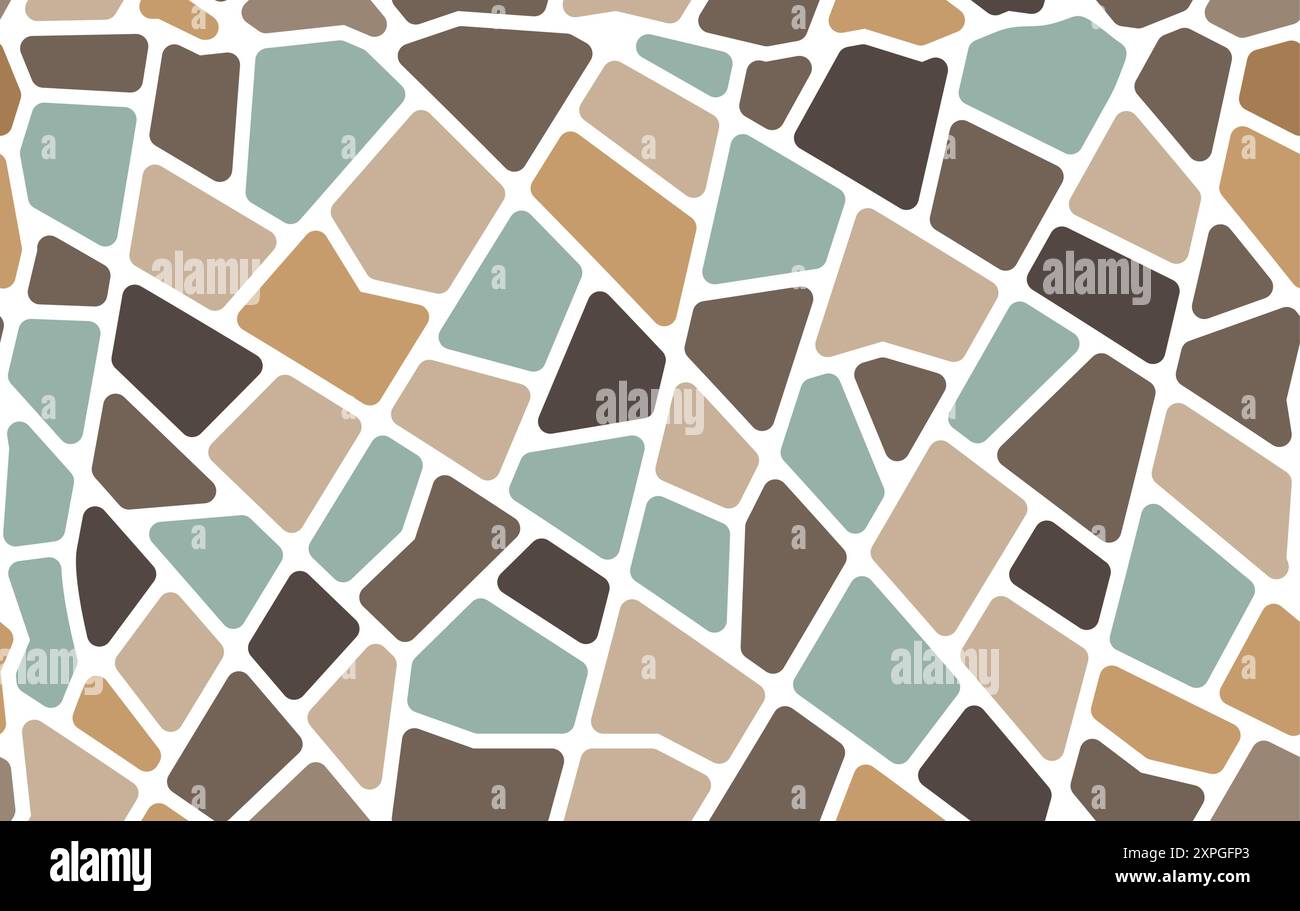 Mosaic stone tile seamless pattern or paving floor background, vector ...