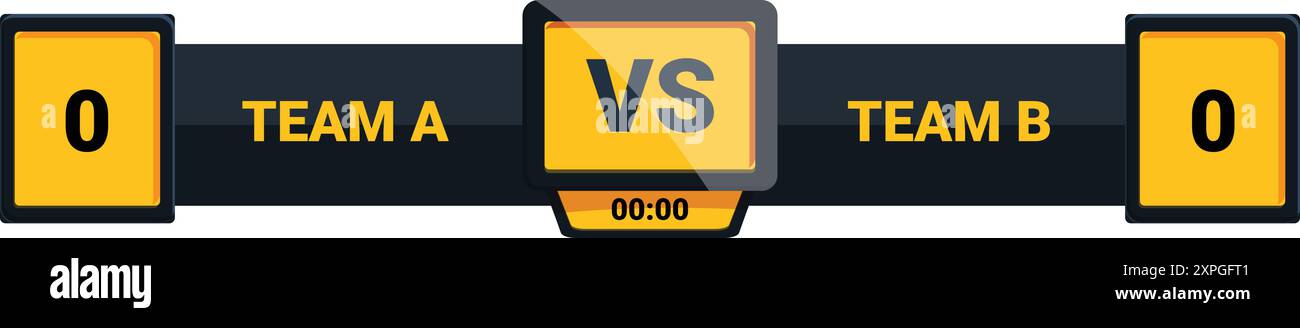 Scoreboard displaying a competition between team a and team b, with the ...