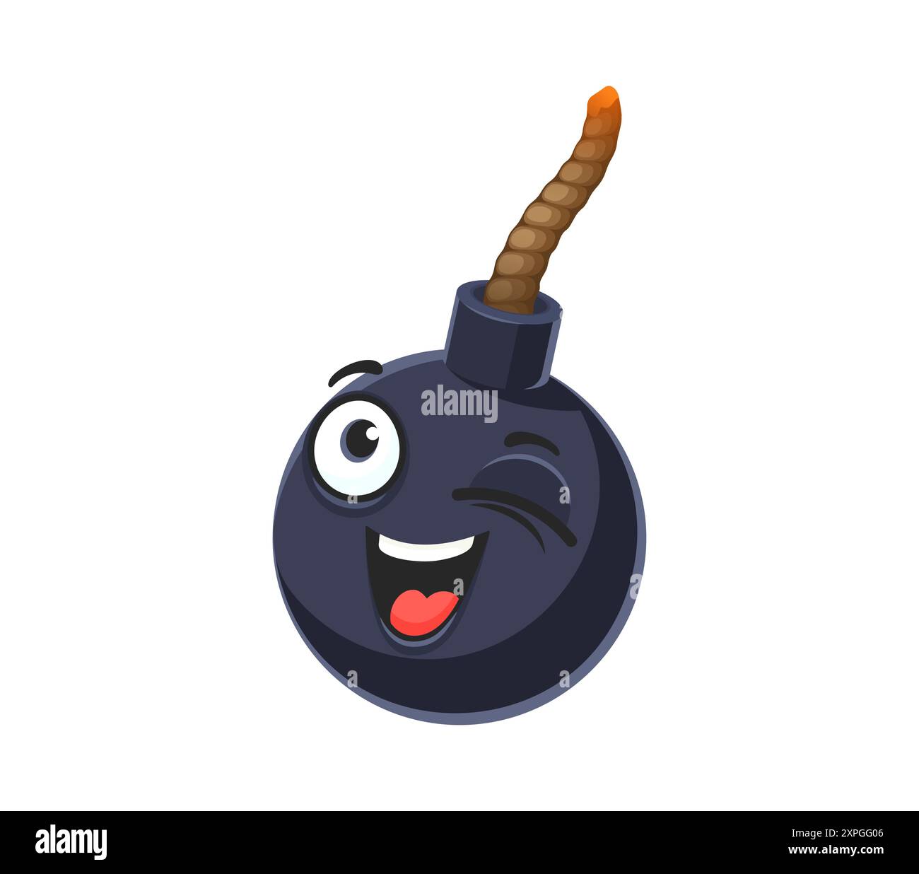 Cartoon bomb character. Isolated vector cheeky bomb smile. Explosive ...