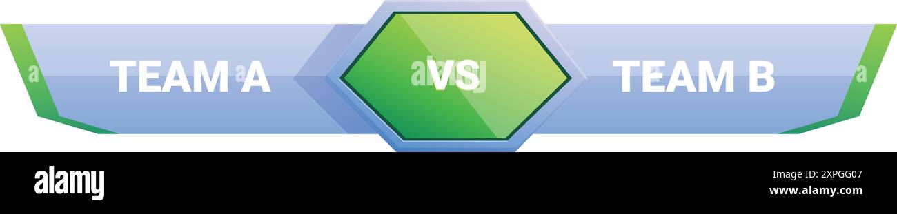 Versus screen is comparing two teams with a green hexagon in the center ...