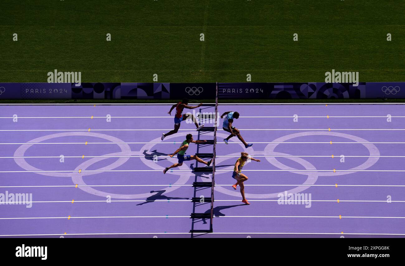 Action from the Men's 400m Hurdles Repechage Heat Two at the Stade de ...