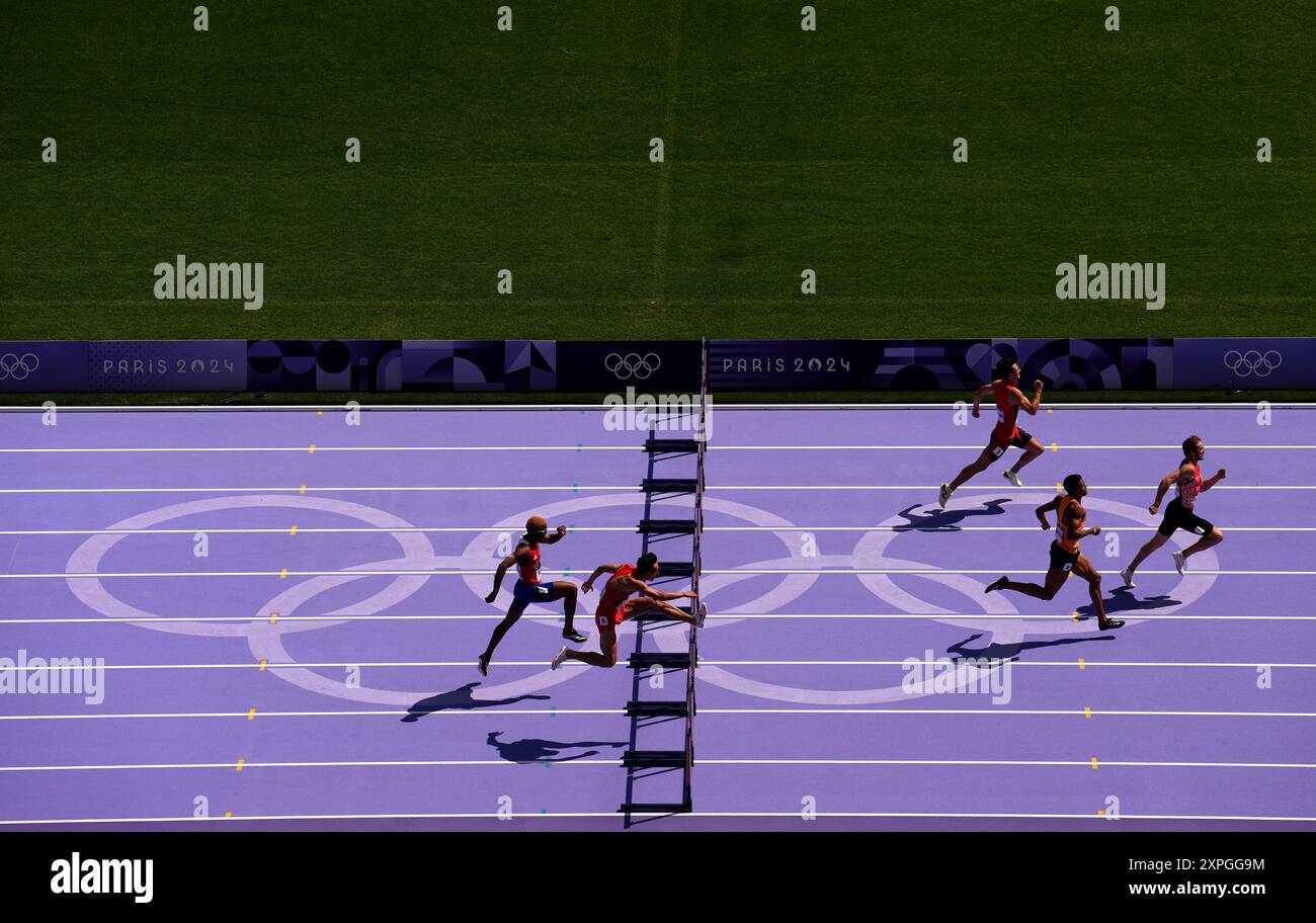 Action from the Men's 400m Hurdles Repechage Heat Three at the Stade de ...