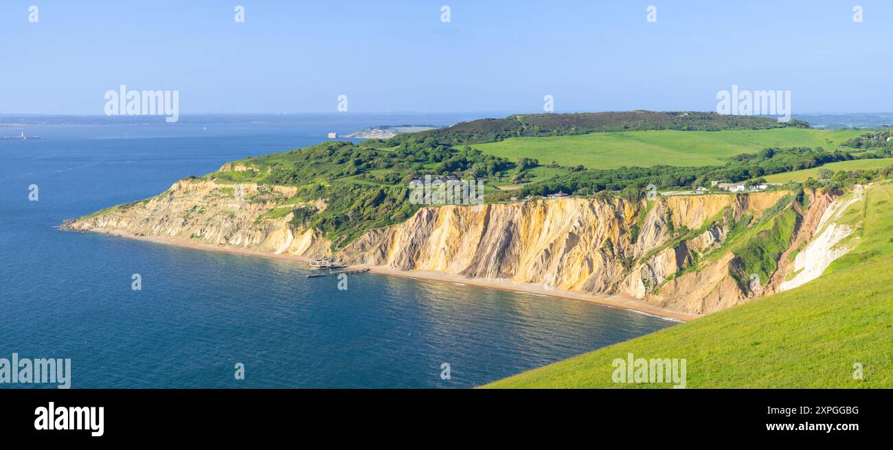 Isle of Wight UK Alum Bay - Alum Bay multi-coloured sand cliffs part of ...