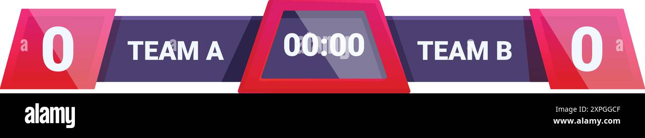 Digital scoreboard showing teams score, timer is counting during a ...