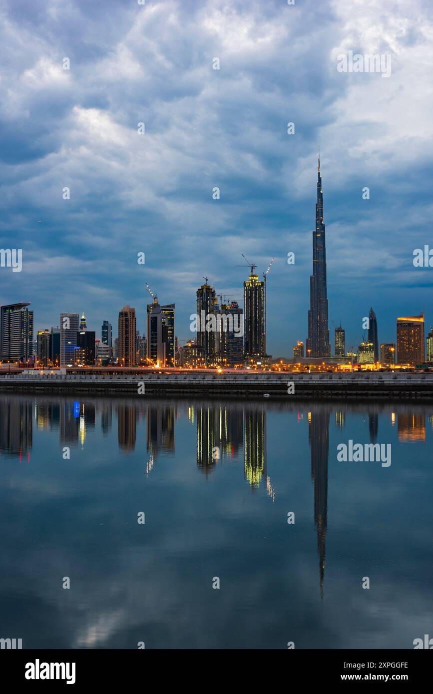 United Arab Emirates, Dubai, March 9th, 2016. Downtown Dubai with ...