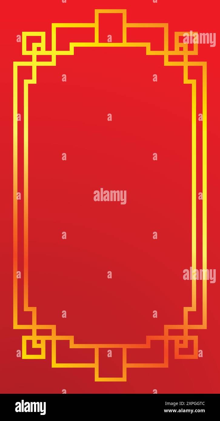 Red background with golden chinese style frame for placing text Stock ...