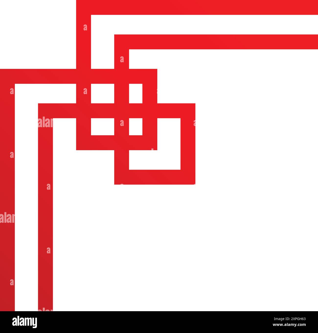 Abstract red geometric shape forming a corner design element hi-res ...