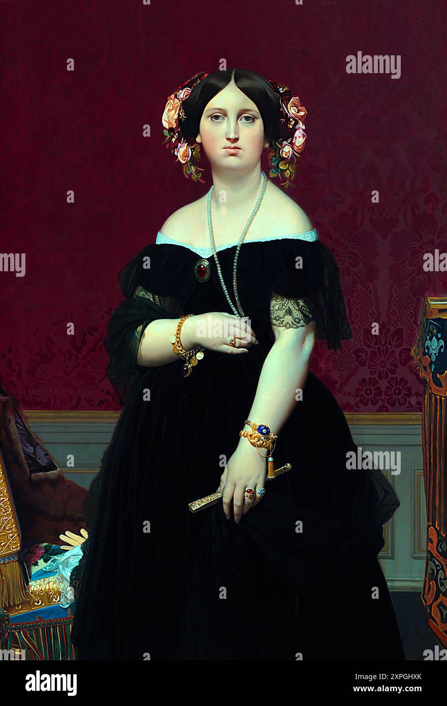 Madame Moitessier (1851) by Jean-Auguste-Dominique Ingres Stock Photo ...