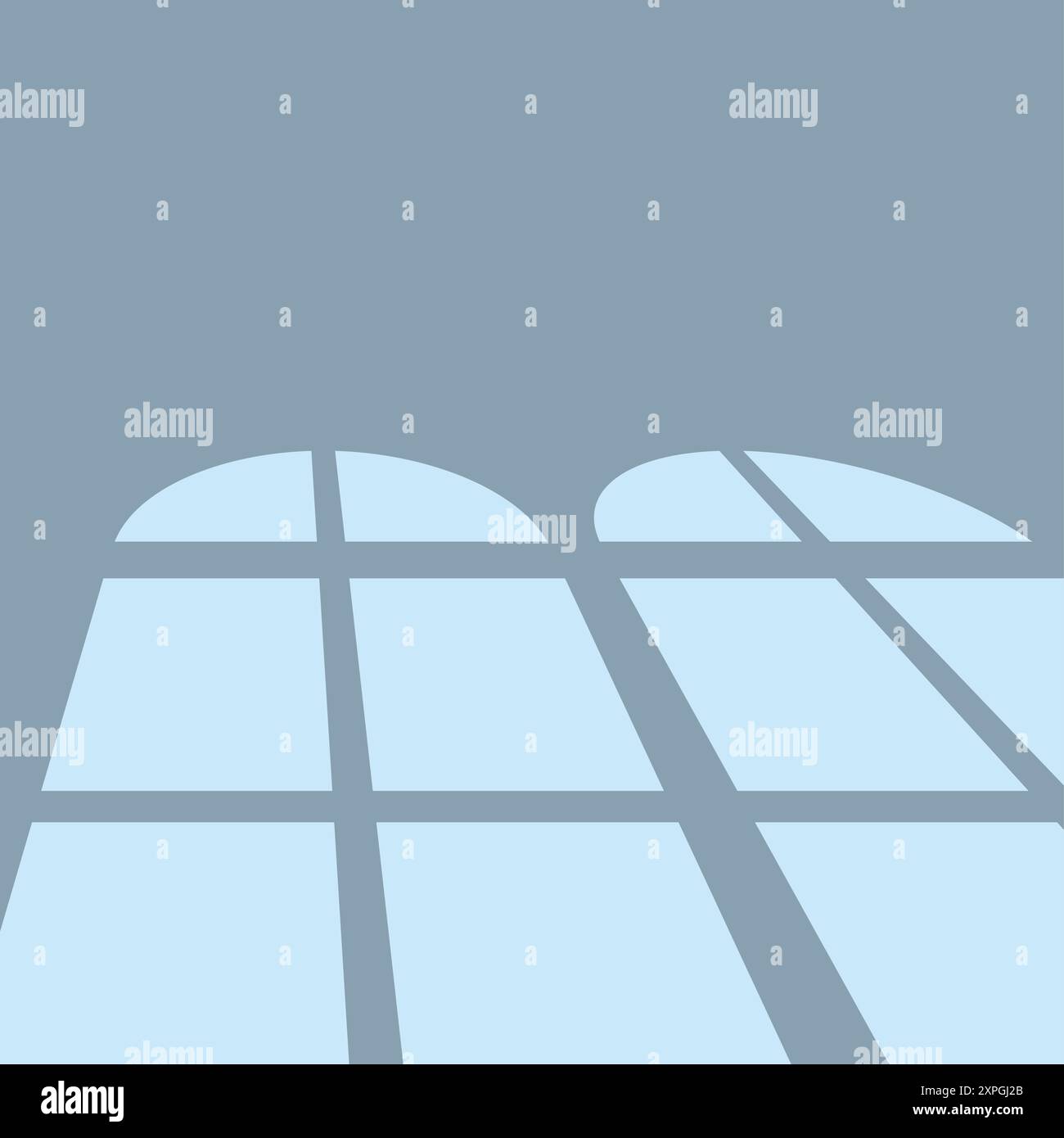 Sunlight is streaming through two arched windows hi-res stock ...