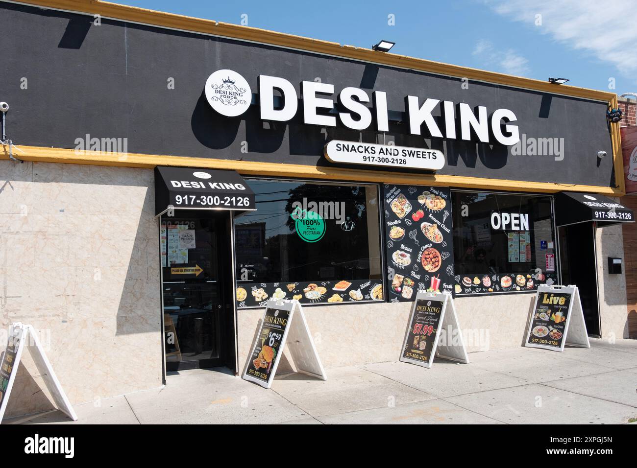 The exterior of Desi King, a shop selling vegetarian sweets & desserts ...