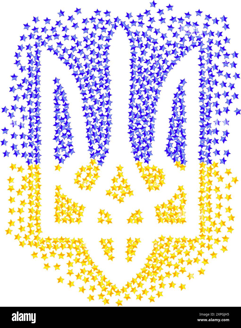 Ukrainian national emblem trident tryzub shape illustration for ...