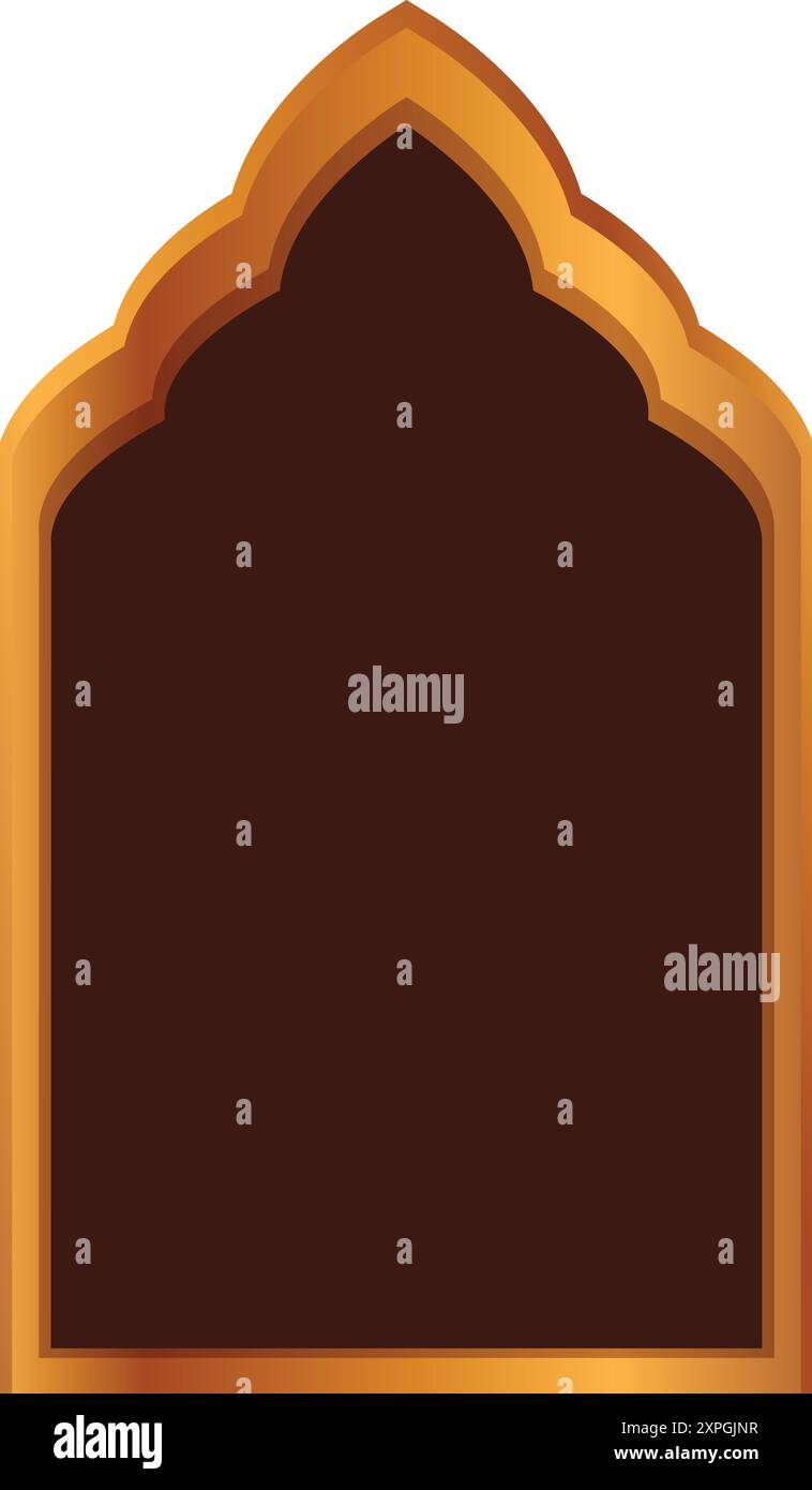 Golden islamic arabic style window frame with blank space Stock Vector ...