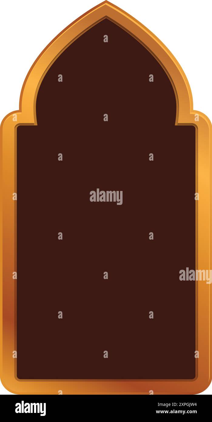 Golden arabian style window frame is presenting a blank space Stock ...