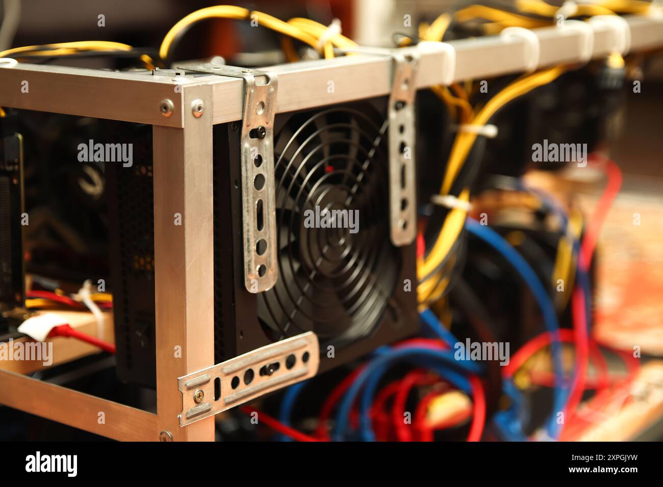 Close-up of computer hard drive, hard disk drive in a cooler. spare ...