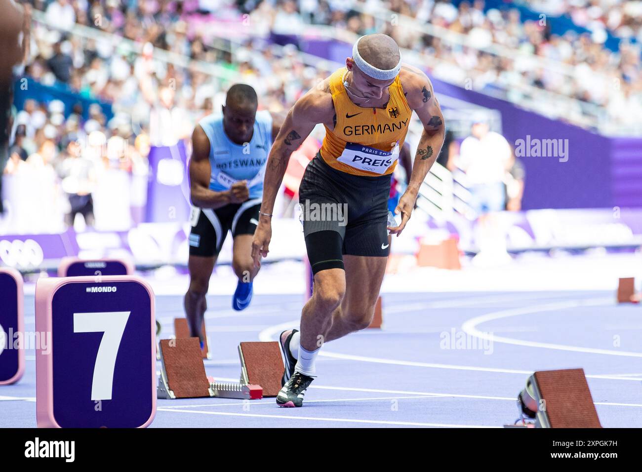 FRA, Olympische Spiele Paris 2024, Herren 400m Huerden Hoffnungslaeufe , 06.08.2024 Constantin ...