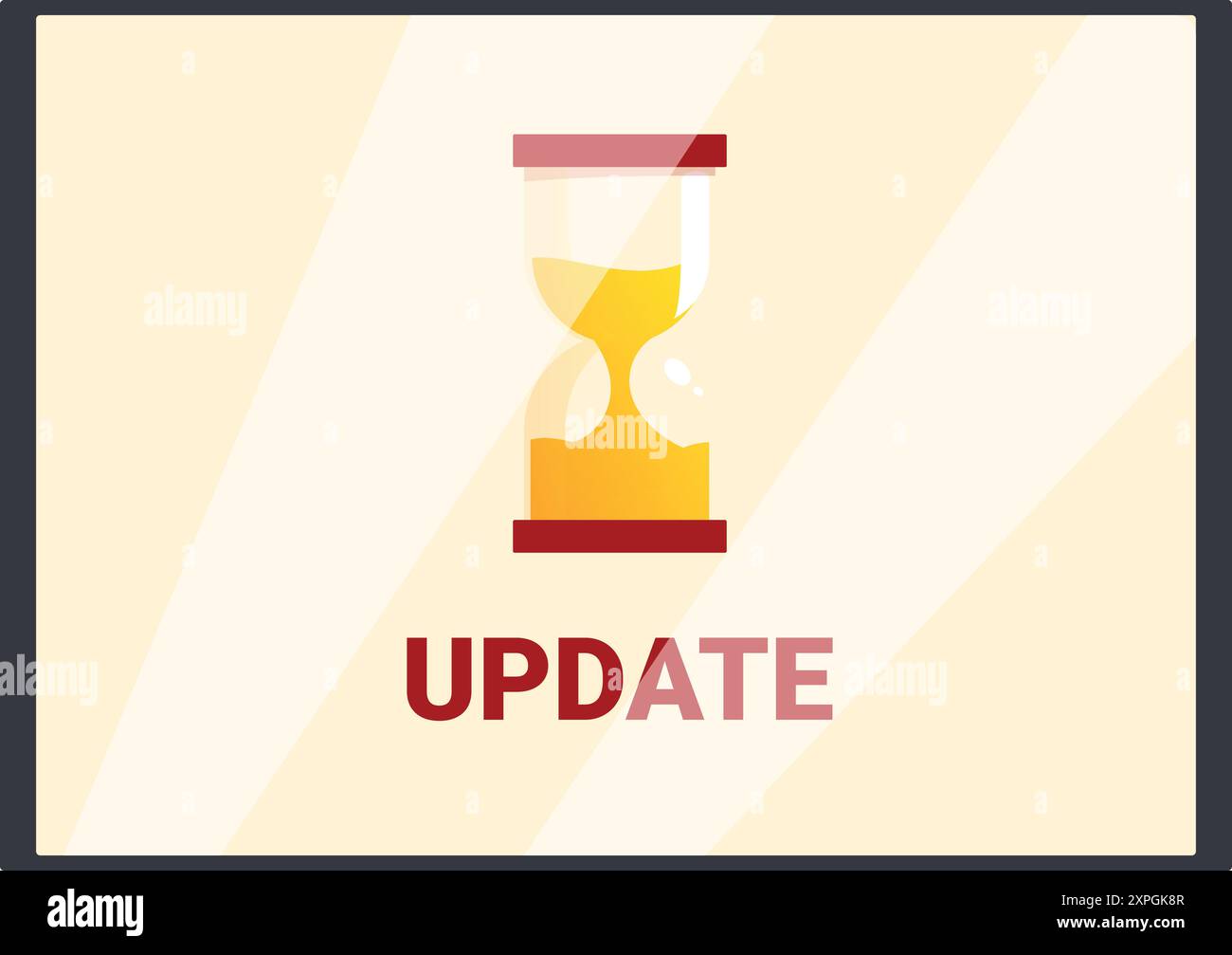 Hourglass is shown on a screen, indicating that an update is in ...