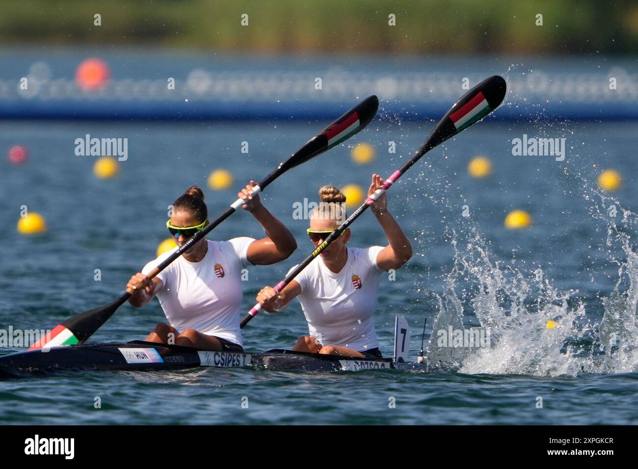 Hungary's Tamara Csipes and Alida Dora Gazso compete in the women's ...