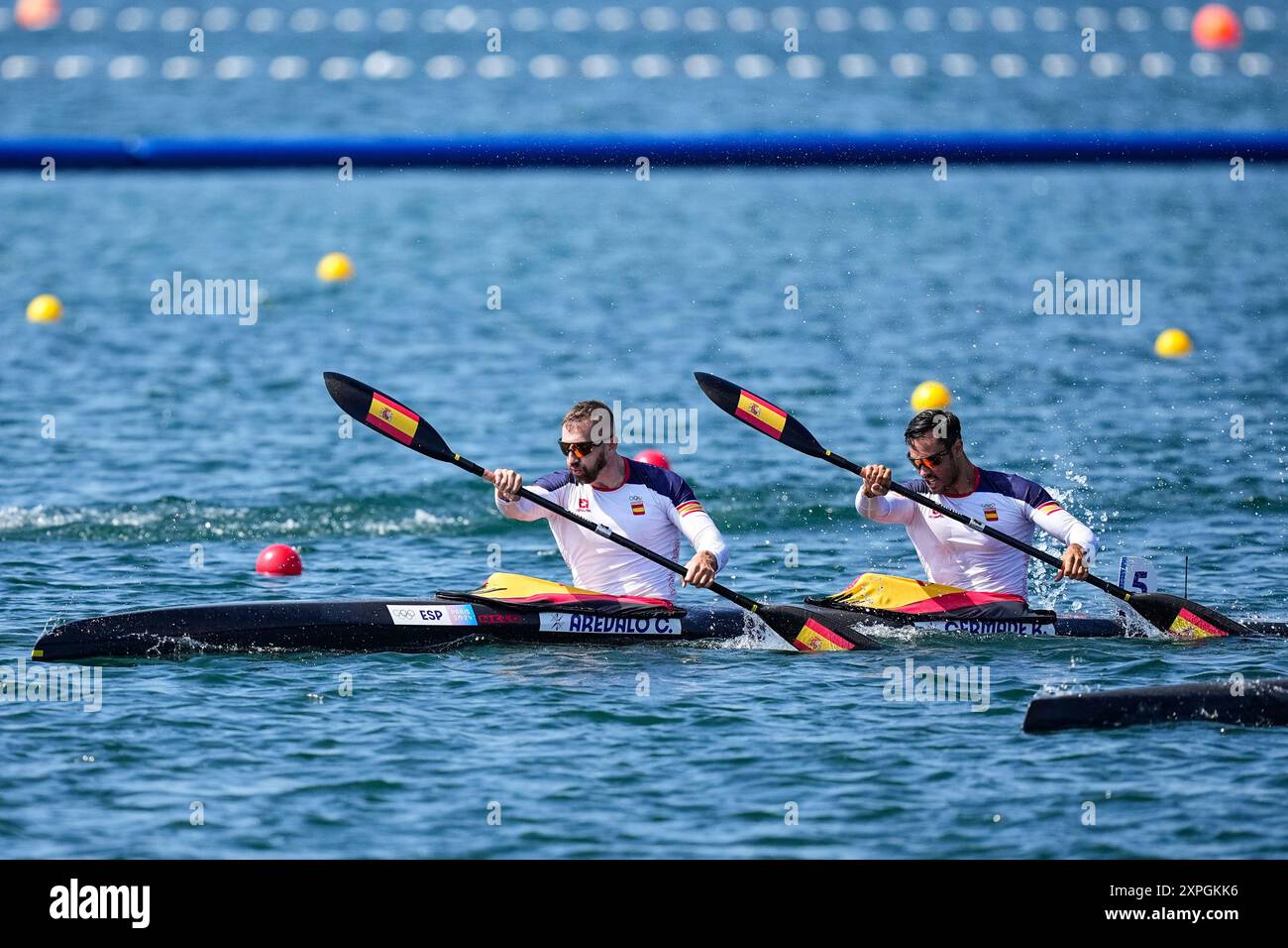 Carlos Arevalo and Rodrigo Germade of Spain compete during Men's Kayak ...