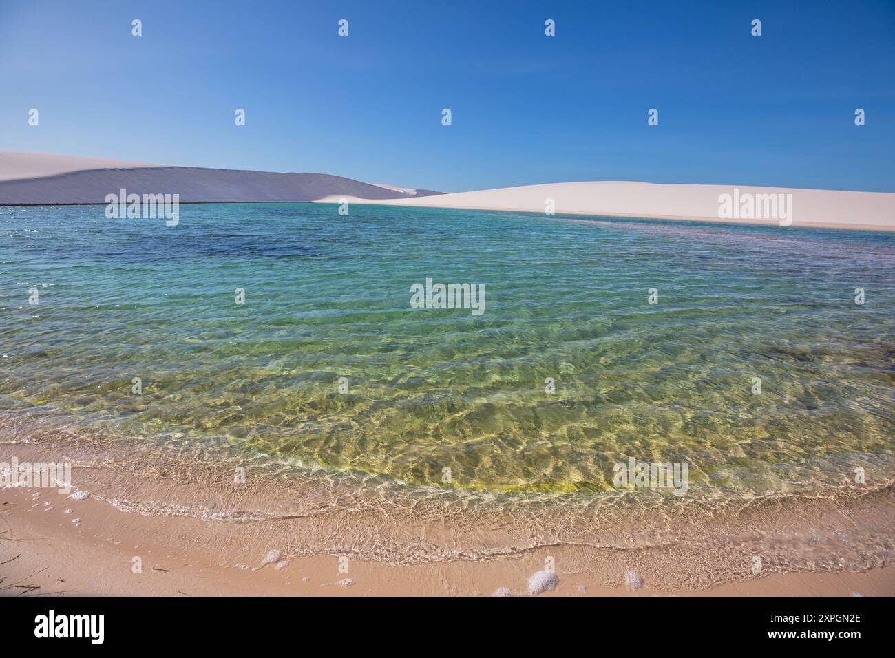 Lagoons in the desert of Lencois Maranhenses National Park, Brazil ...