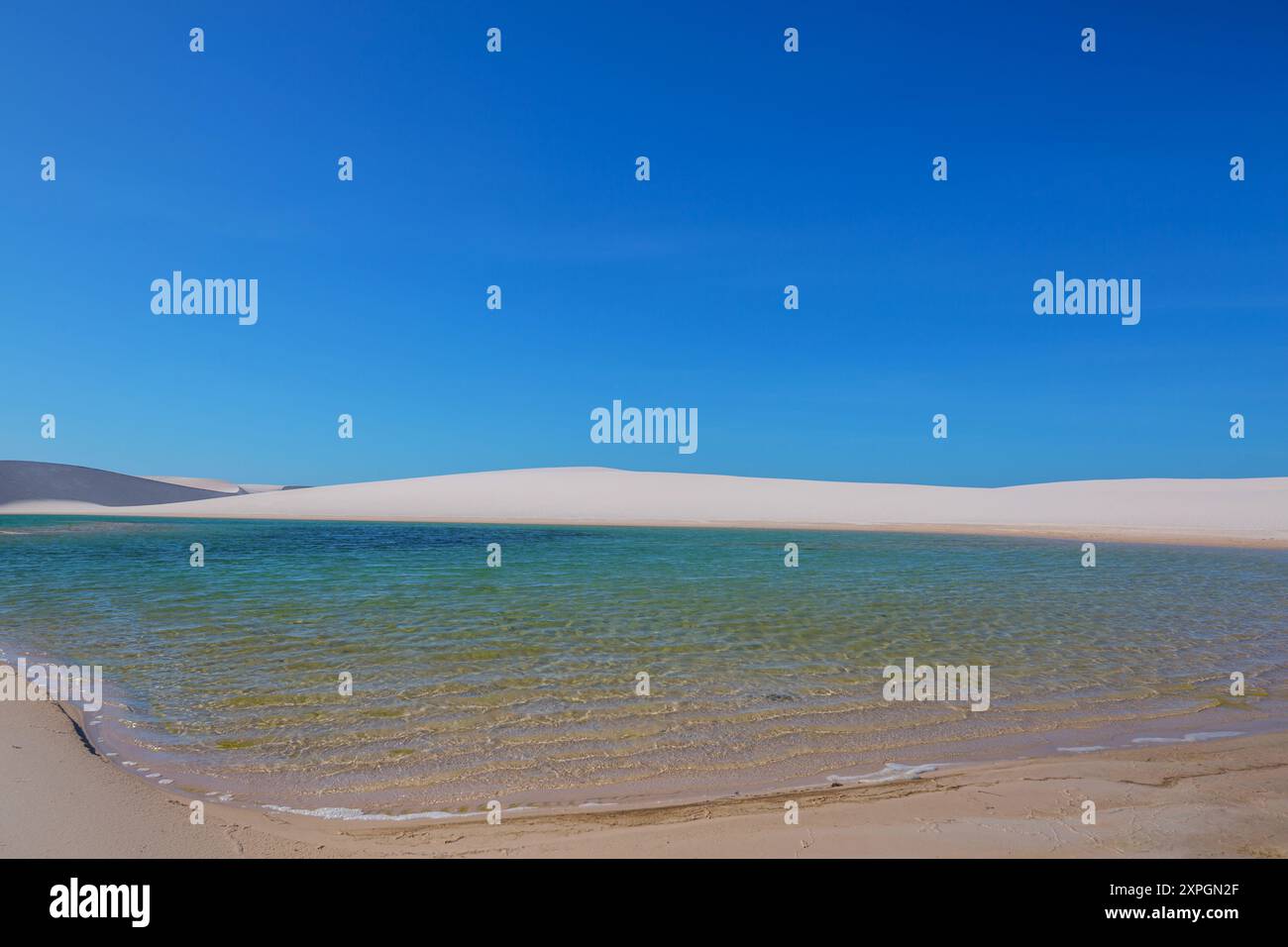 Lagoons in the desert of Lencois Maranhenses National Park, Brazil ...