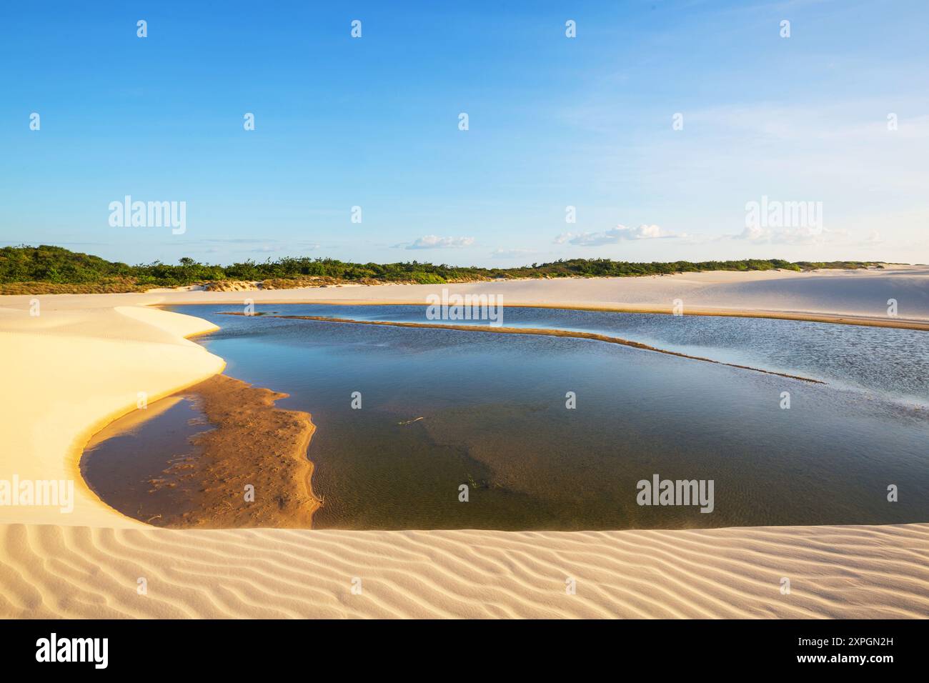 Lagoons in the desert of Lencois Maranhenses National Park, Brazil ...