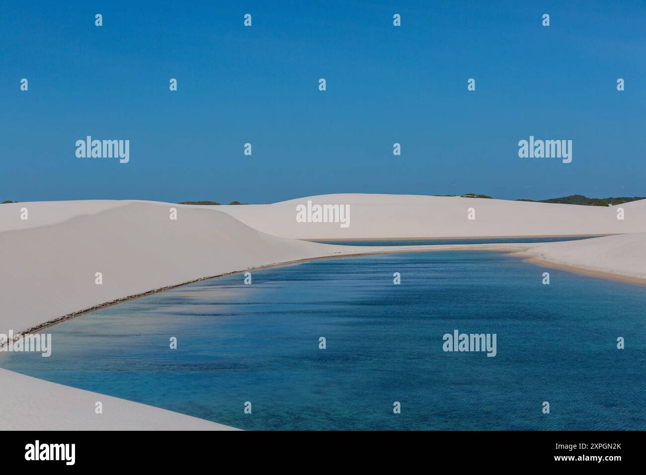 Lagoons in the desert of Lencois Maranhenses National Park, Brazil ...