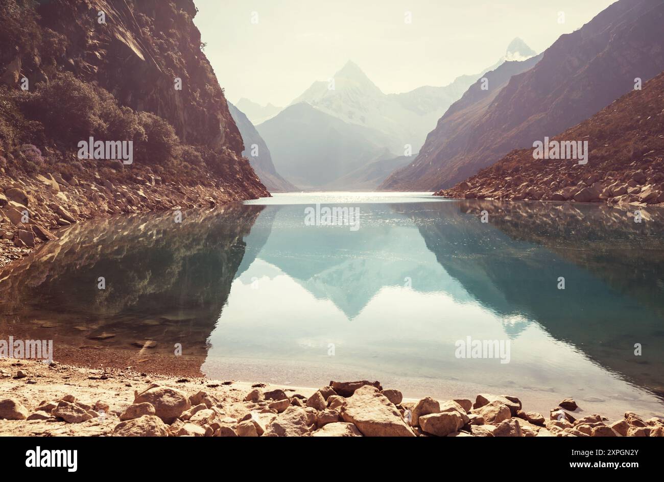 Beautiful lake Paron in Cordillera Blanca, Peru, South America Stock ...