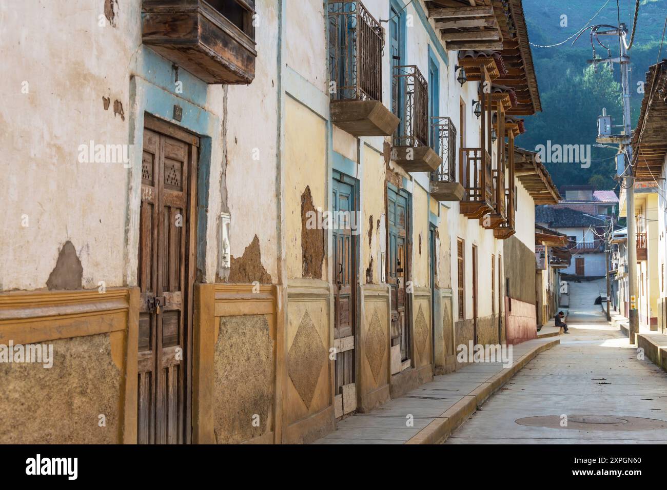 Traditional adobe house in small mountains village, Peru Stock Photo ...