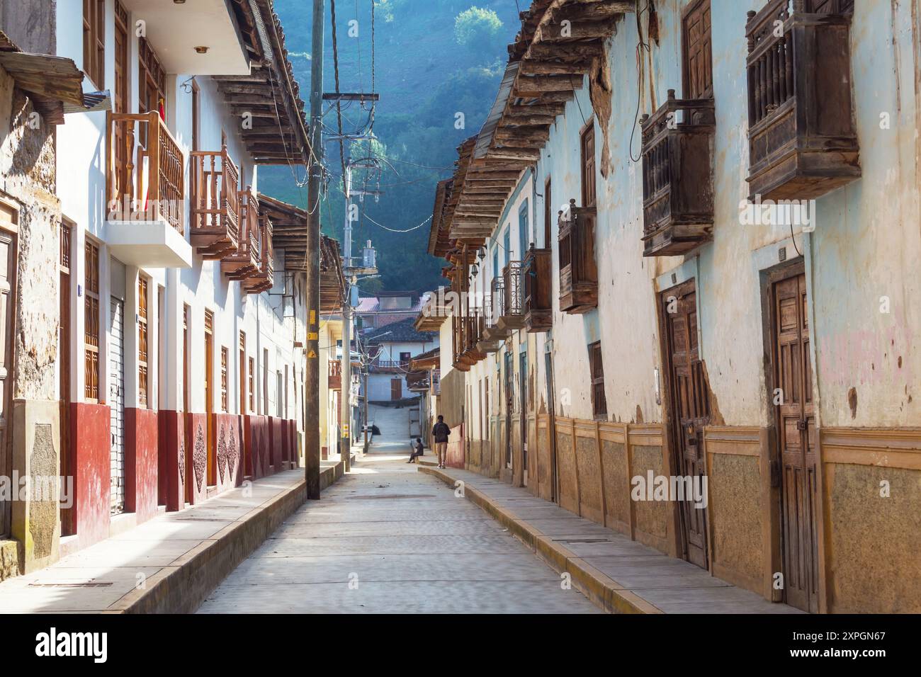 Traditional adobe house in small mountains village, Peru Stock Photo ...