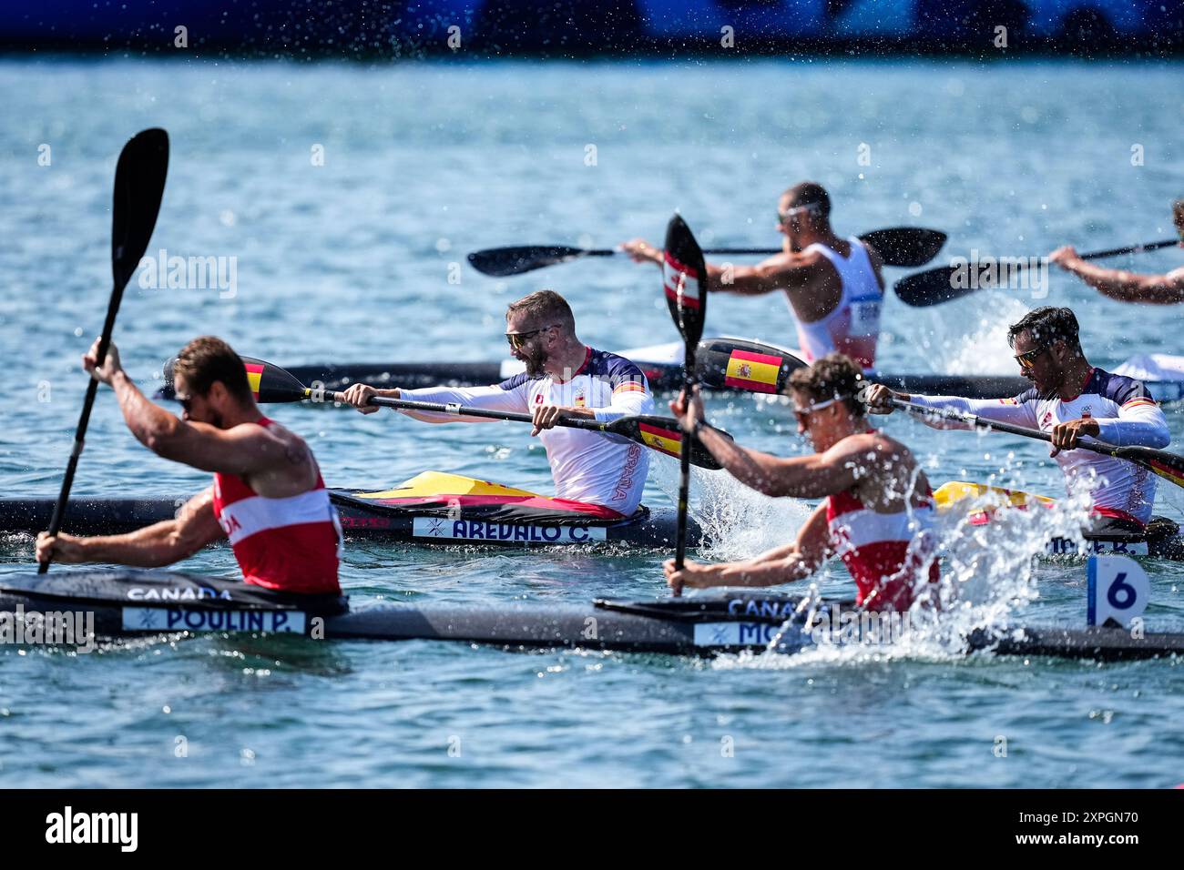 Carlos Arevalo and Rodrigo Germade of Spain compete during Men's Kayak ...