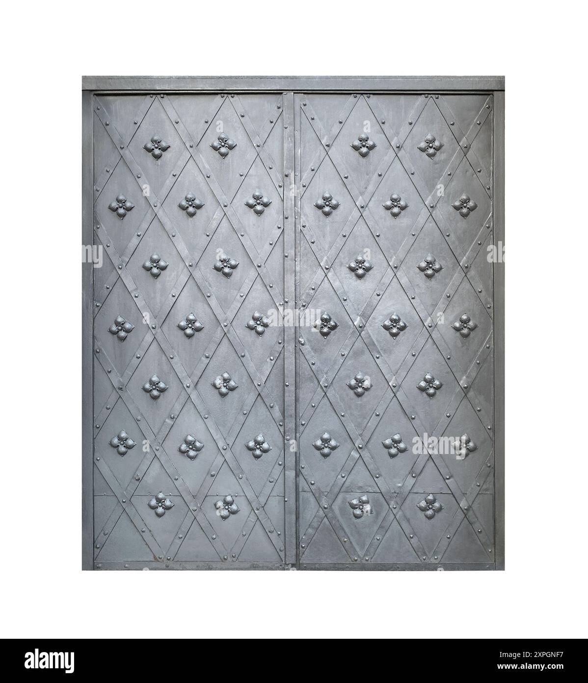 Old decorated metal gate isolated on white background Stock Photo - Alamy