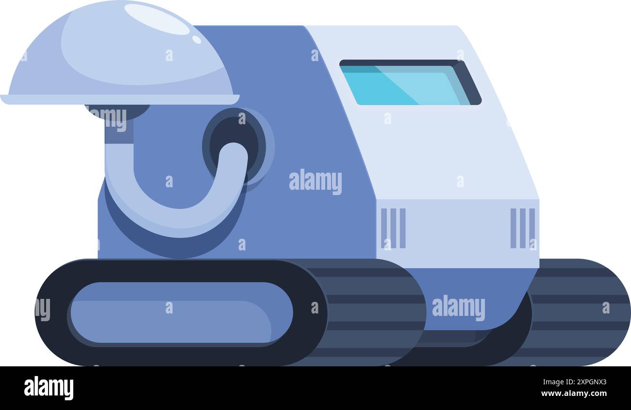 Autonomous space rover exploring a new planet, collecting data with its ...