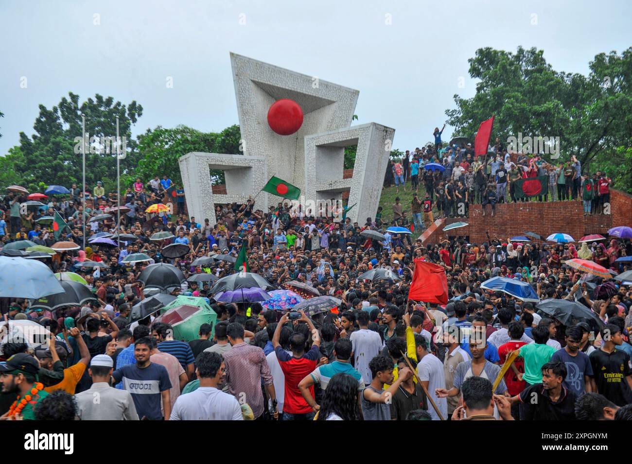 At the Sylhet Martyr Monument premises, People celebrating in joyous ...